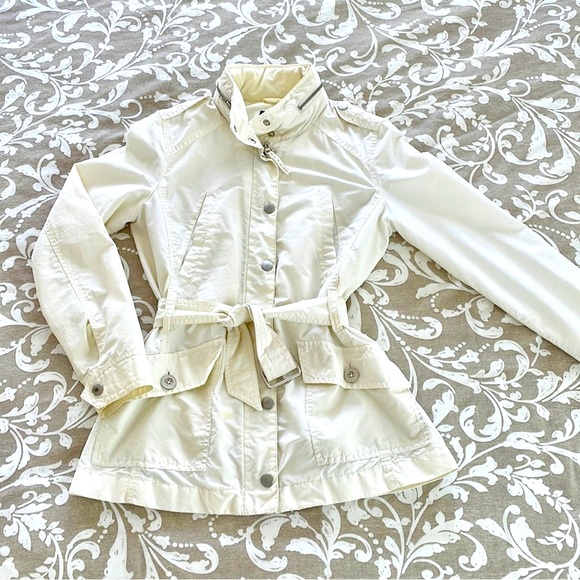 Bossini | Jackets & Coats | Bossini White Utility Jacket W Hidden Hood ...